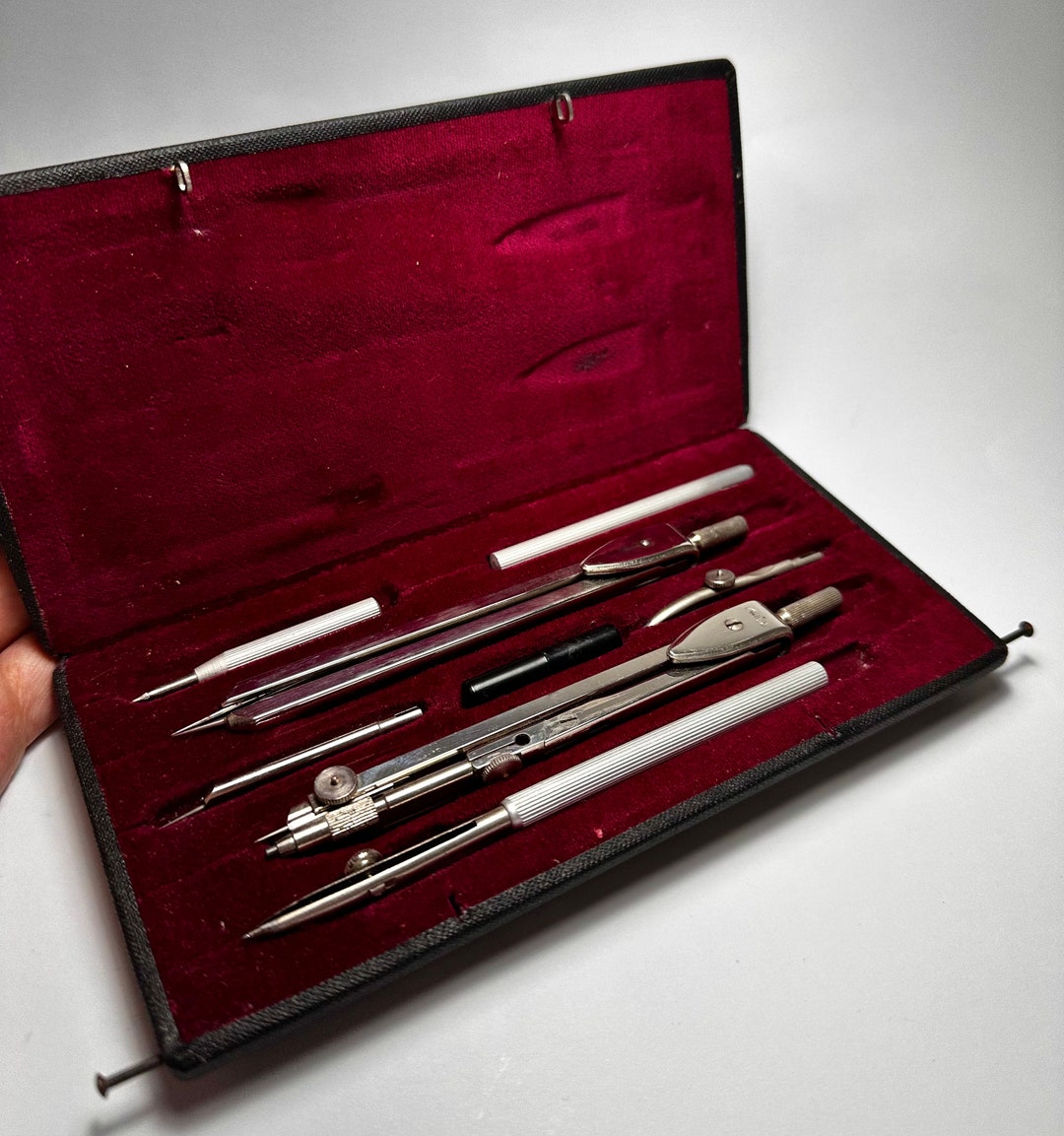 Vintage Soviet Drawing Tools Set Drawing Brass Box USSR 60s Rare Tool ...