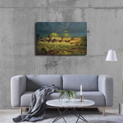 G. Harvey Rawhide & Thunder Print on Canvas Home Decor Art No Frame ...