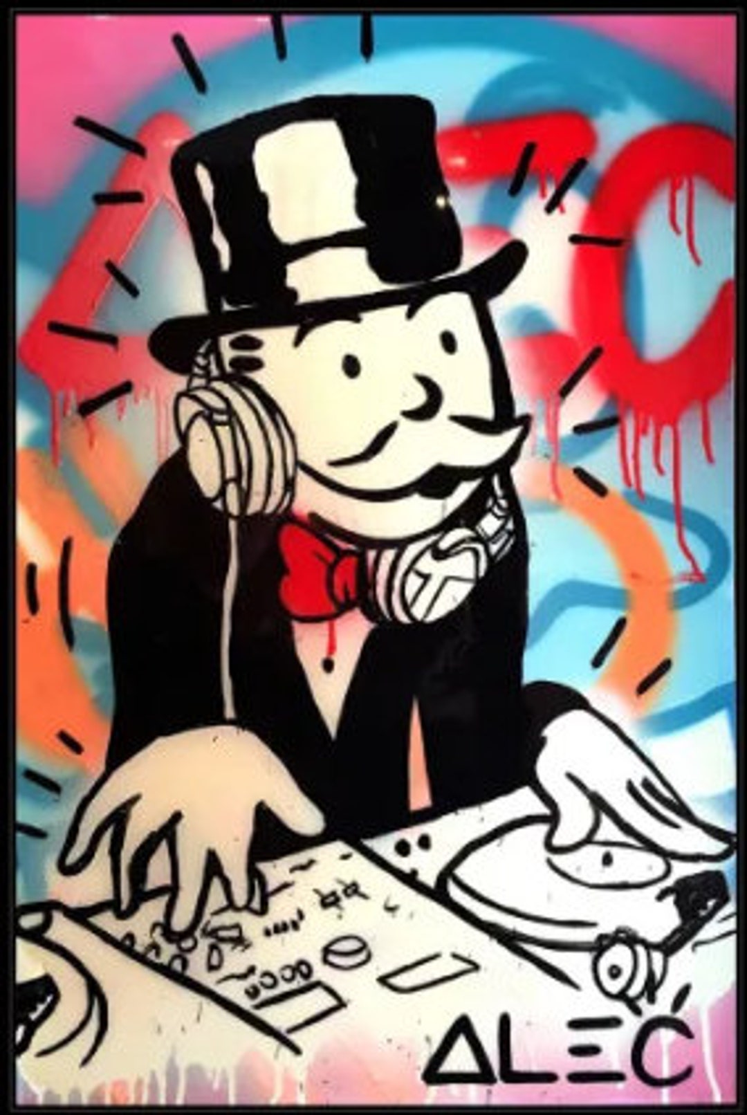 Alec Monopoly DJ Print on Canvas Home Decor Art No Frame Gift HD Rolled ...