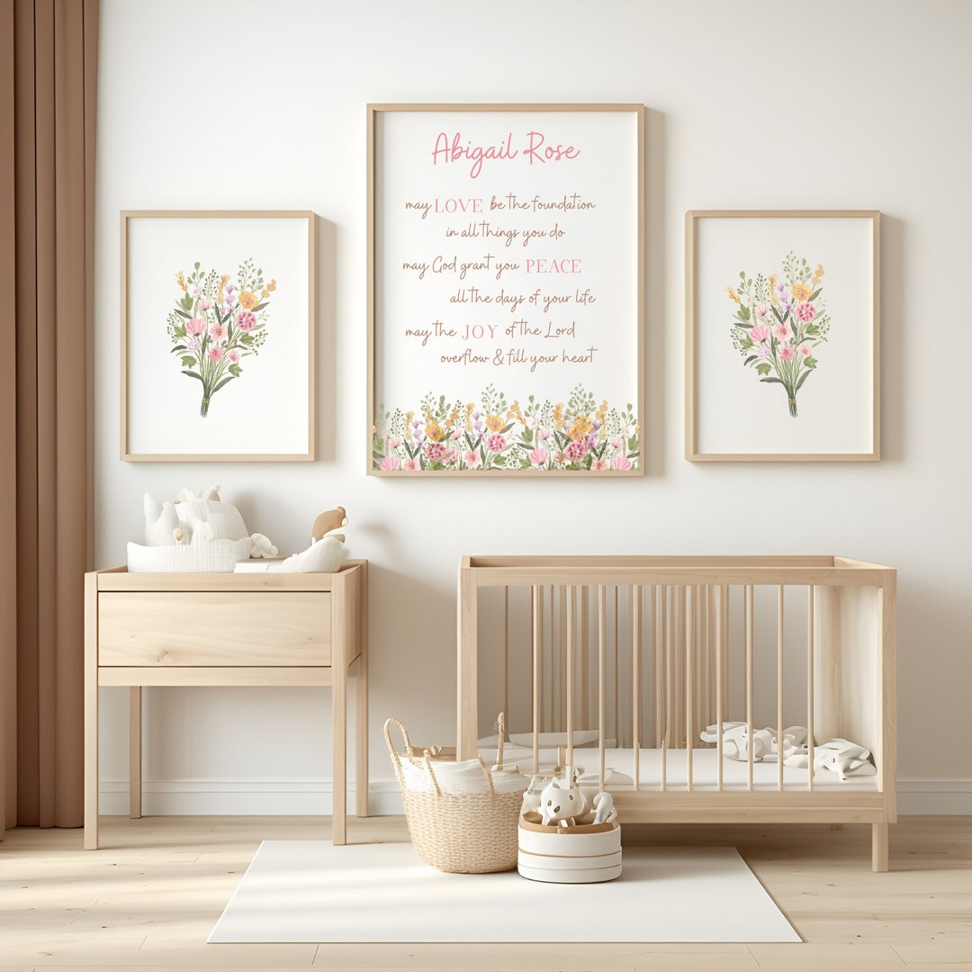 Personalized Christian Nursery Wall Art Girl Christian Bible Nursery ...