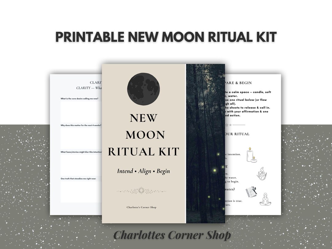 Printable New Moon Ritual Kit | Intention-setting | Low-ink | A4 & US ...