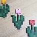 Wooden Block Minecraft Inspired Hand Painted Wall Art Tulip Flowers - Etsy