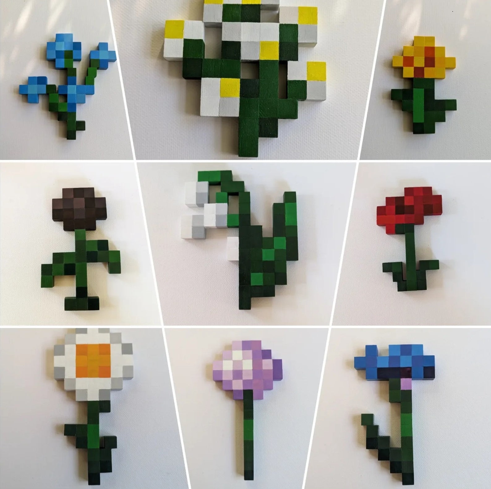 Wooden Minecraft Flowers. Choose Your Favourite Flower Combination From ...