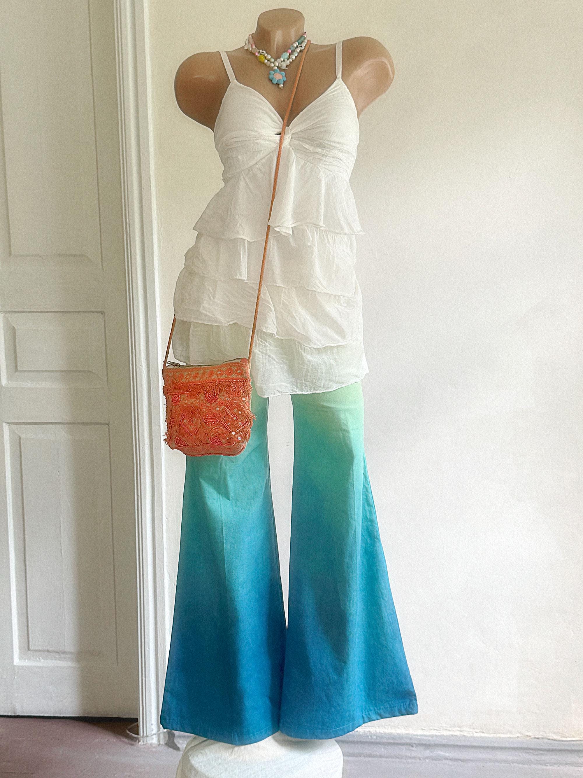 Y2K Mermaidcore Pants by MET ʚїɞ Coconut Girl Style Bell Bottom Jeans ...