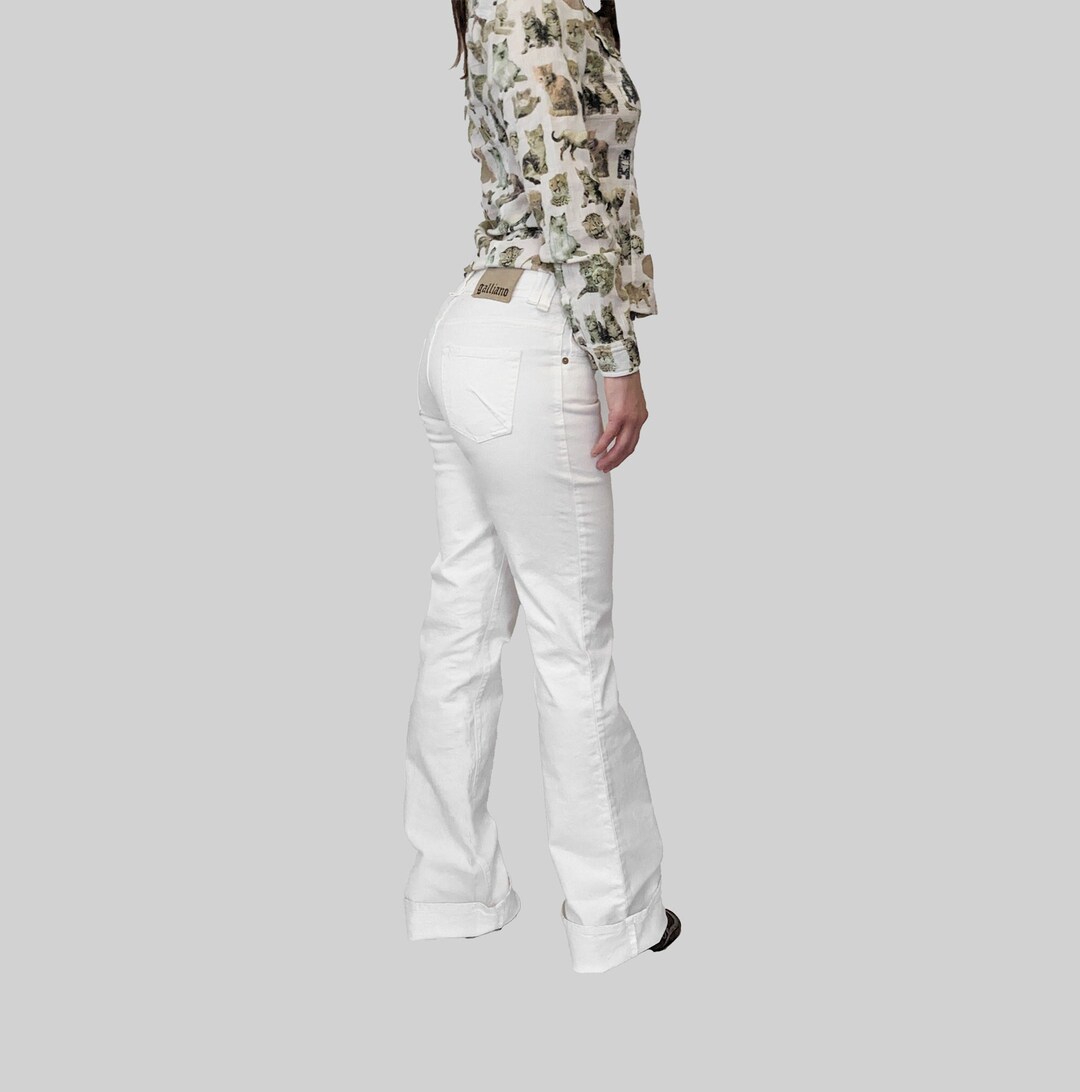 JOHN GALLIANO White Bootcut Jeans Size 28 - Etsy