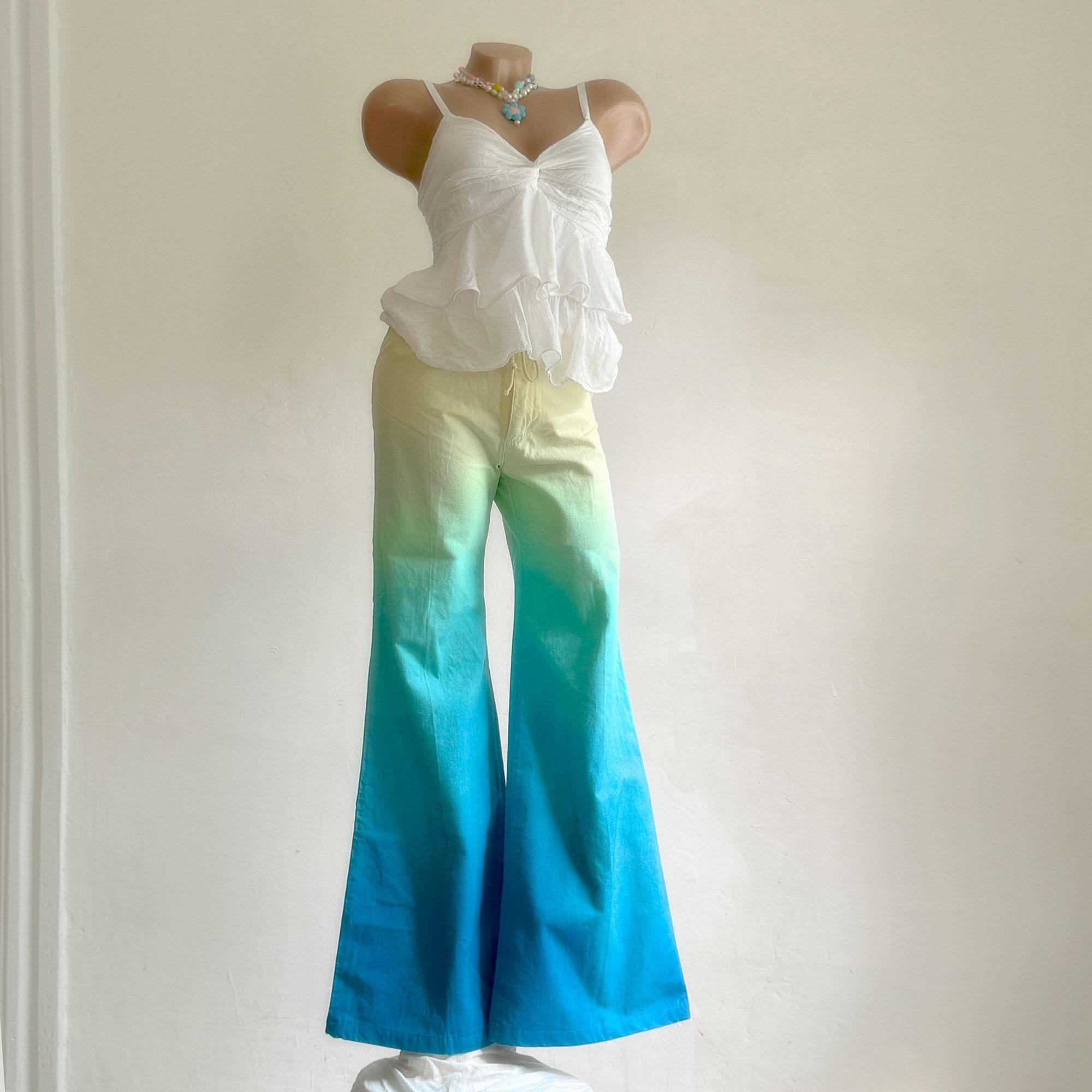 Y2K Mermaidcore Pants by MET ʚїɞ Coconut Girl Style Bell Bottom Jeans ...