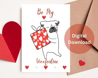 Cute Cat Valentines Day Card Digital Download, Printable Valentines Day ...