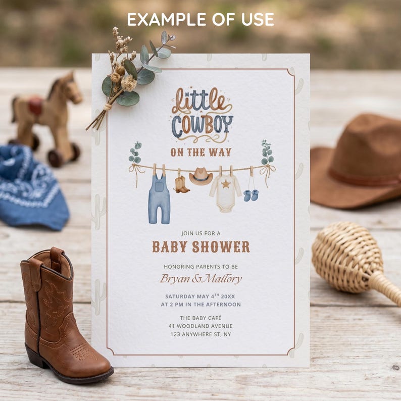 Pacote Mini de Clipart para Chá de Bebê com Tema Faroeste, Arte com ...