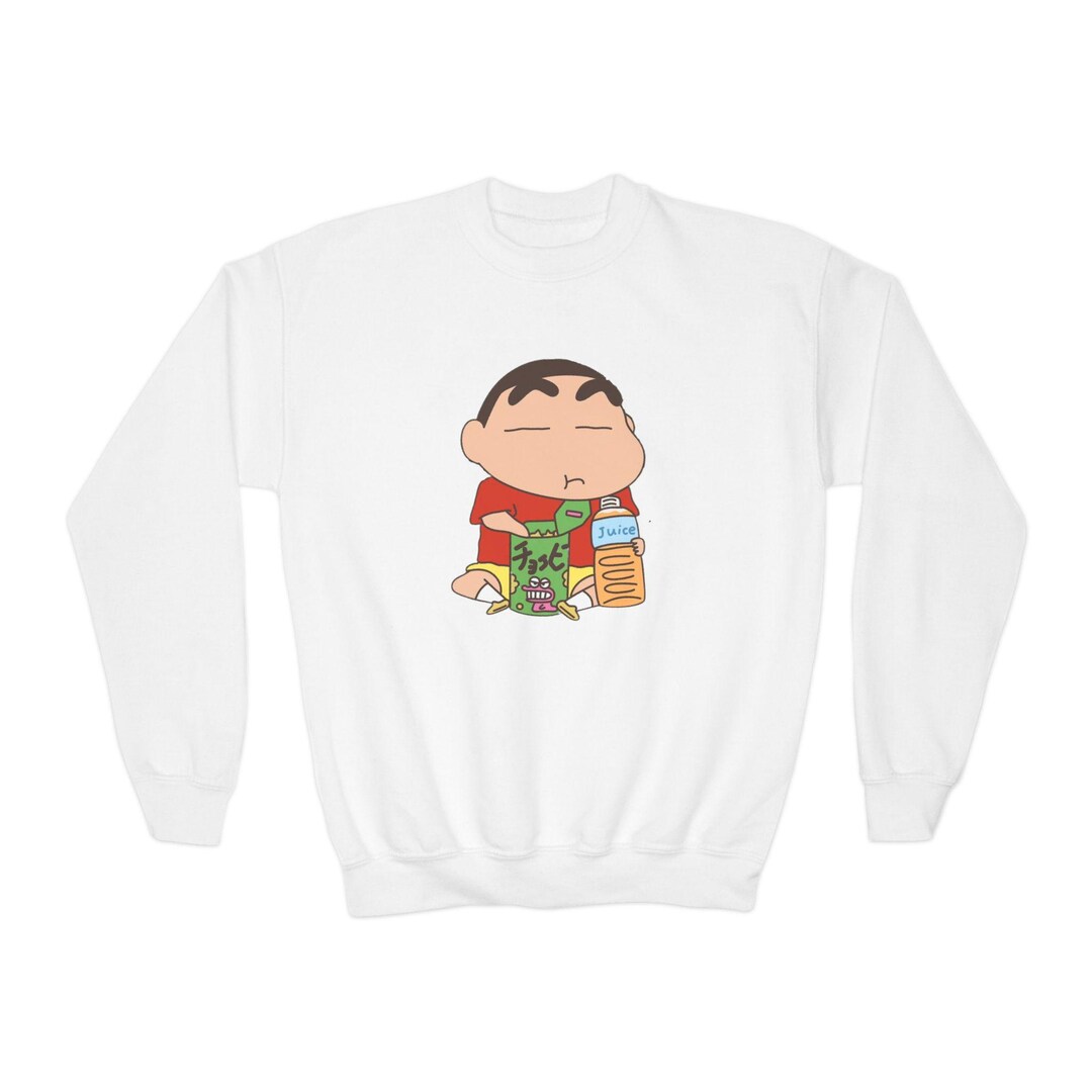 Snack Time Kid Cartoon Crewneck Sweatshirt | Cute Manga Character ...