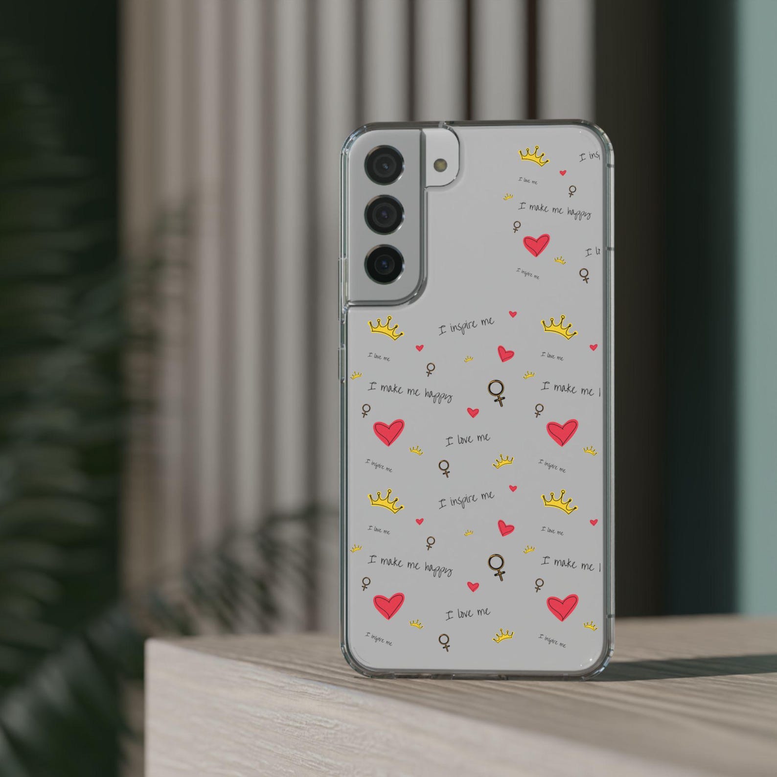 Heart and Crown Clear Phone Case - Etsy