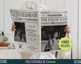 Newspaper Graduation Template - Etsy