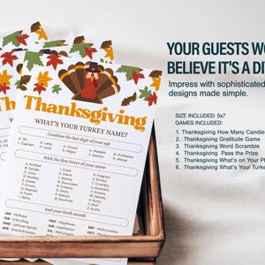 Printable Thanksgiving What's Your Turkey Name Game, Printable Games ...