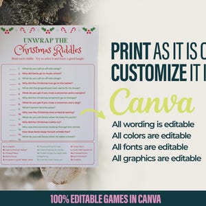 Christmas Game Bundle Printable Trivia Games, Canva Templates Christmas ...
