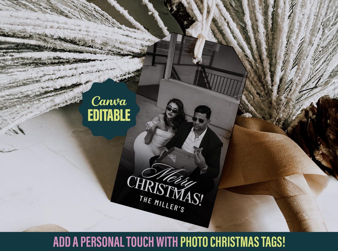 Printable Photo Gift Tags for Christmas, Personalized Christmas Tags ...
