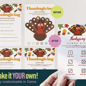Printable Dice Thanksgiving Game for Kids, Thanksgiving Dinner Kids ...