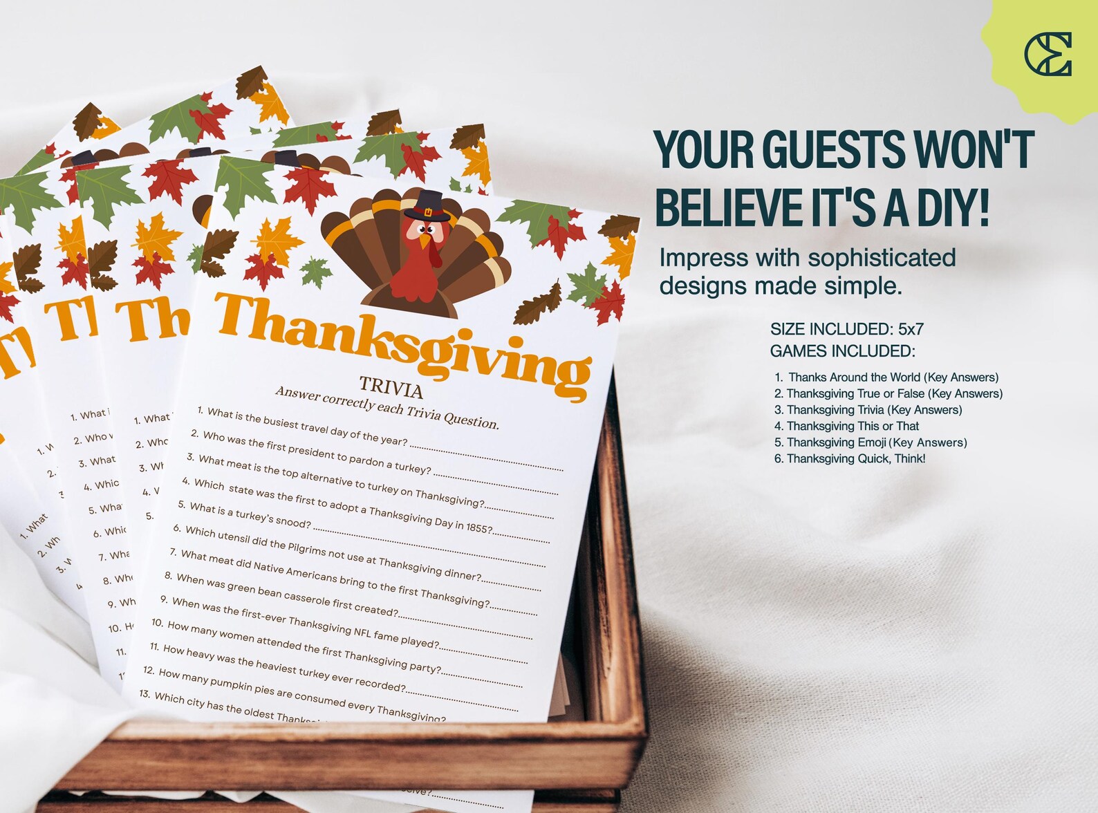 Family Thanksgiving Games Printable, Kids Party Games Thanksgiving ...