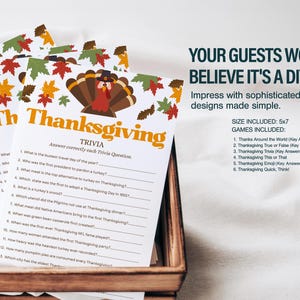 Family Thanksgiving Games Printable, Kids Party Games Thanksgiving ...