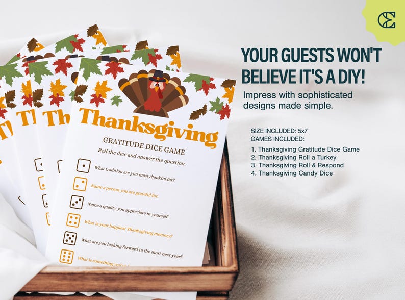 Printable Dice Thanksgiving Game for Kids, Thanksgiving Dinner Kids ...