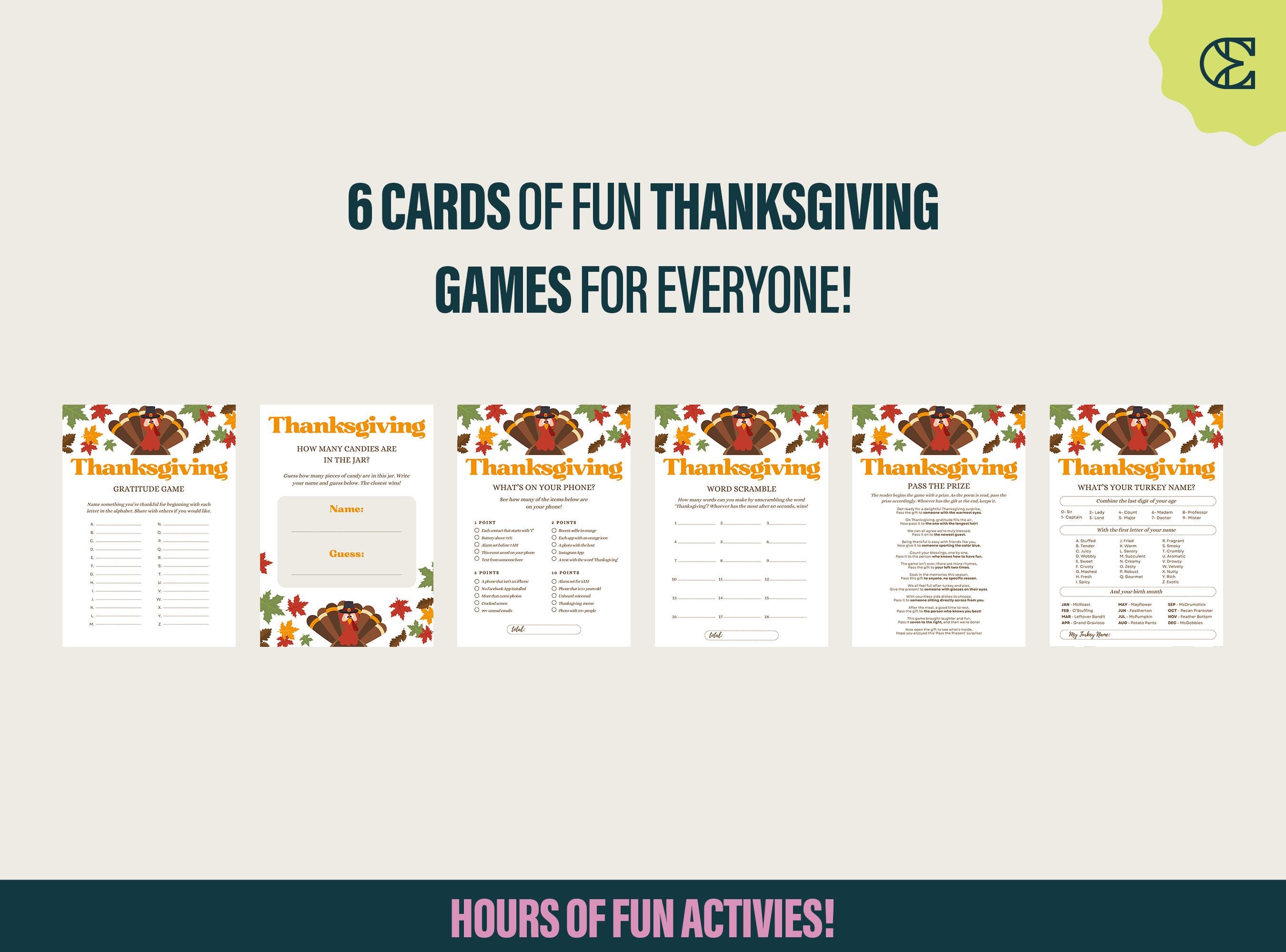 Printable Thanksgiving What's Your Turkey Name Game, Printable Games ...