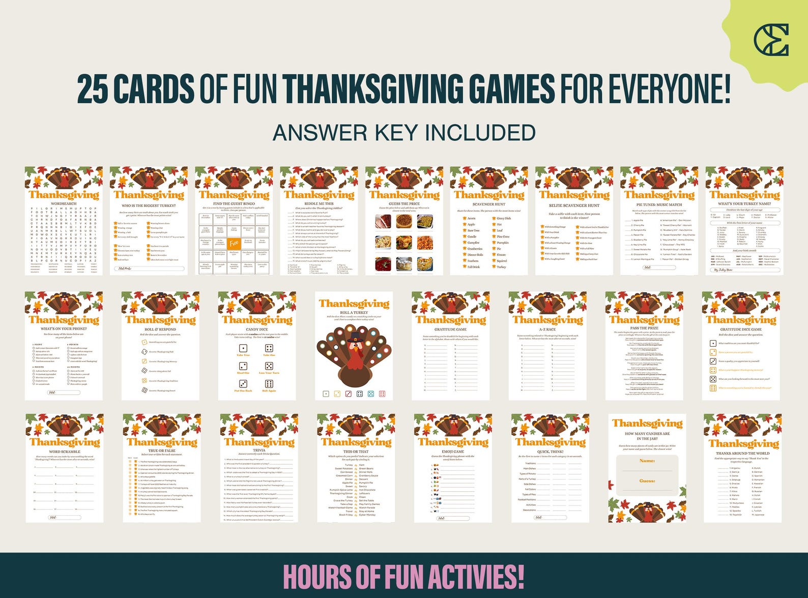 Printable Dice Thanksgiving Game for Kids, Thanksgiving Dinner Kids ...