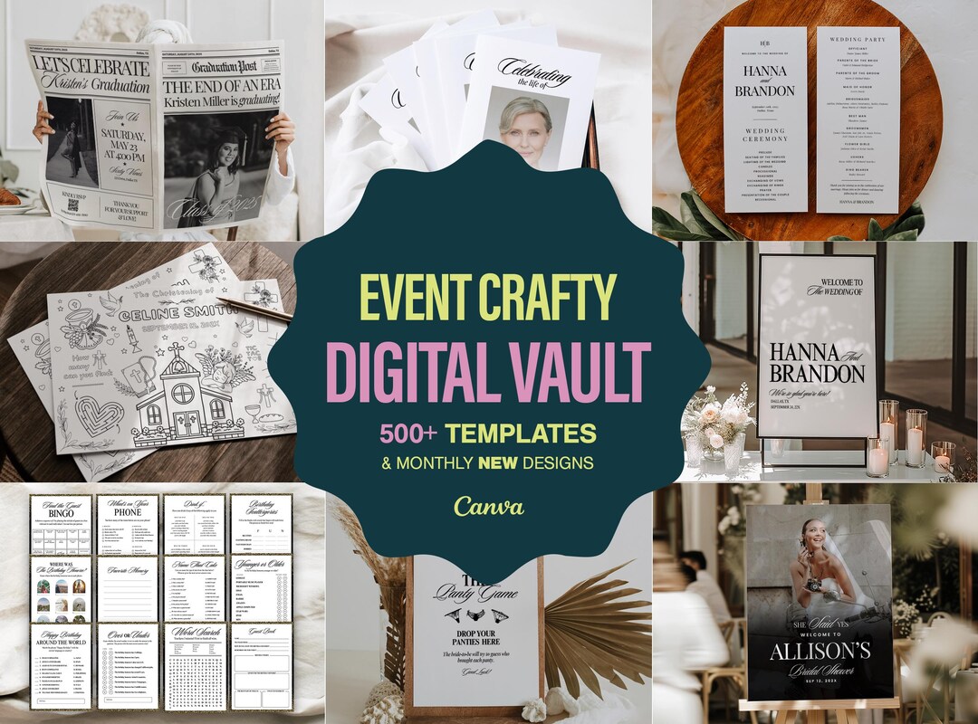 Event Templates Vault: 500+ Editable Canva Designs (digital Download ...