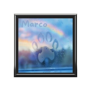 Rainbow Bridge Memorial Box Custom Pet Name Keepsake Box Pet Memory Box ...