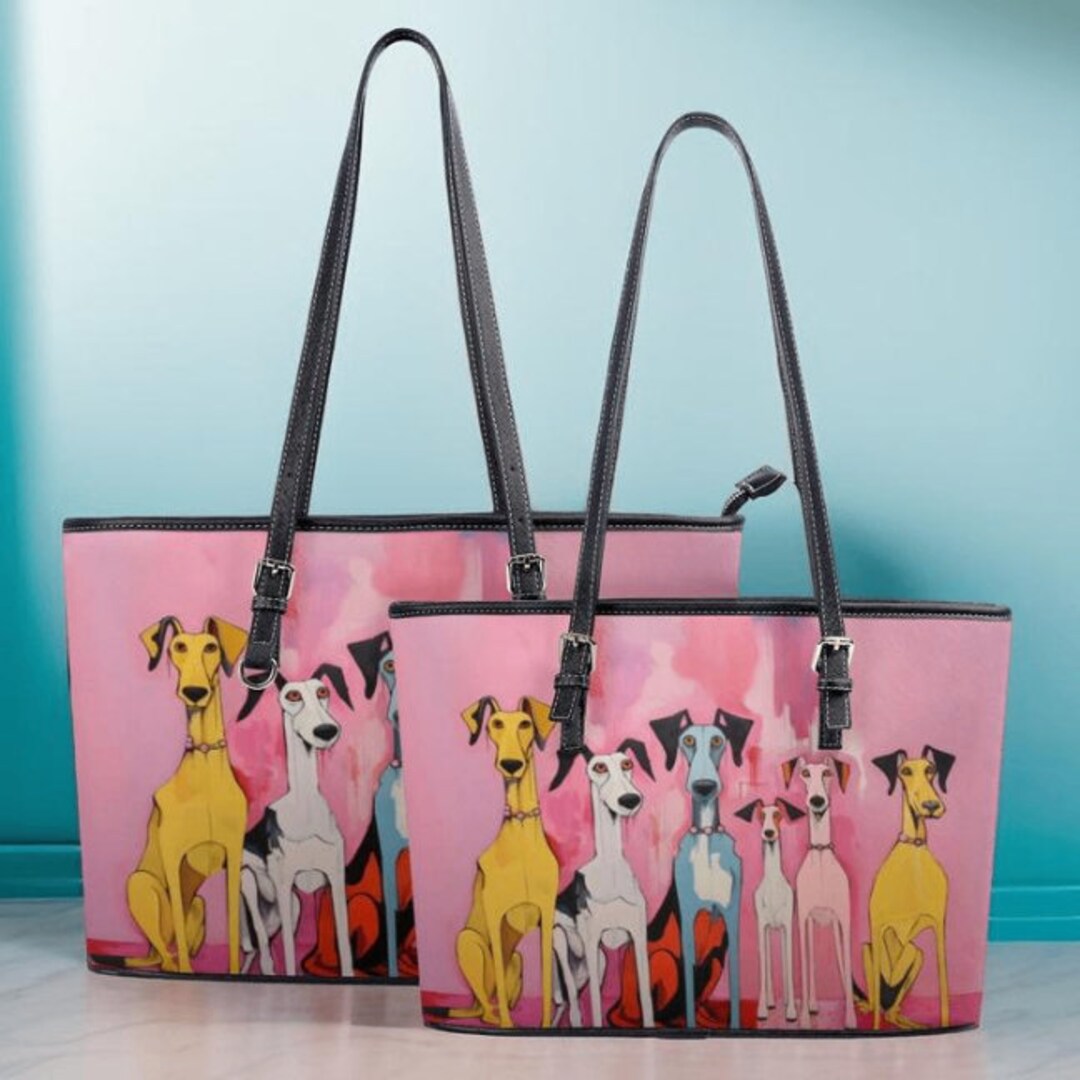 Dog Art Purse Large Shoulder Bag Pink Whimsical Dog Art Maximalist ...