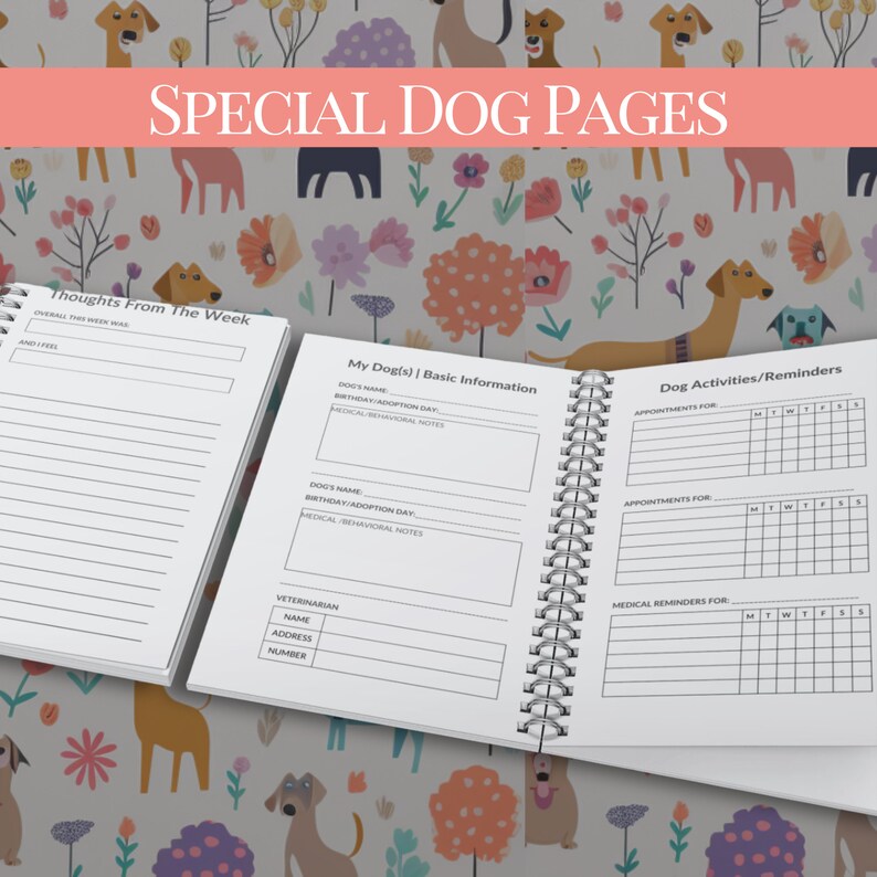 Dog Mom Daily Planner - Colorful Dog Mom Journal - Dog Daily Planner ...