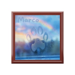 Rainbow Bridge Memorial Box Custom Pet Name Keepsake Box Pet Memory Box ...