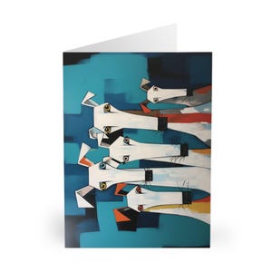 Dog Art Greeting Cards Multipack Cards Dog Lover Gift White Blue Dog ...