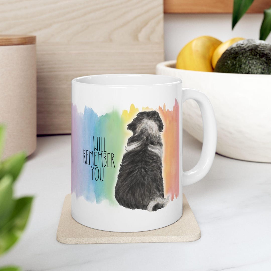 Custom Dog Breed Graphic Memorial Watercolor Rainbow Bridge Coffee Mug ...