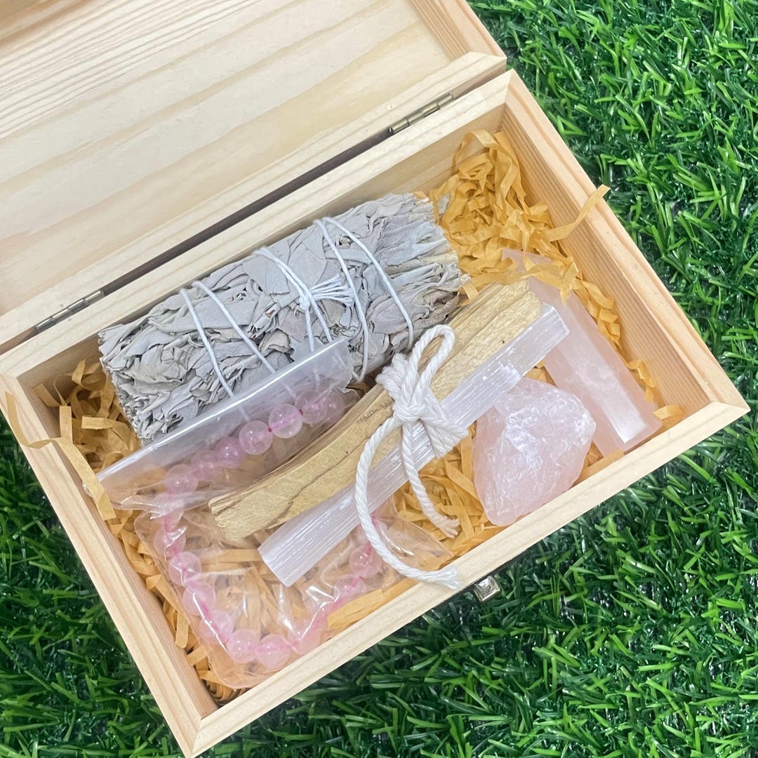 Crystal Box Set, Rose Quartz Box Set, Rose Quartz Pillar Raw Stone ...