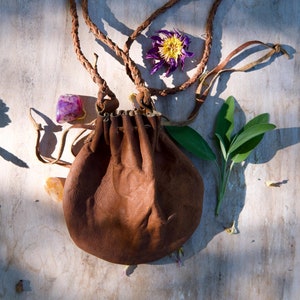 Medicine LEATHER Bag Magic Gathering Pouch Bushcraft Foraging Mushroom ...