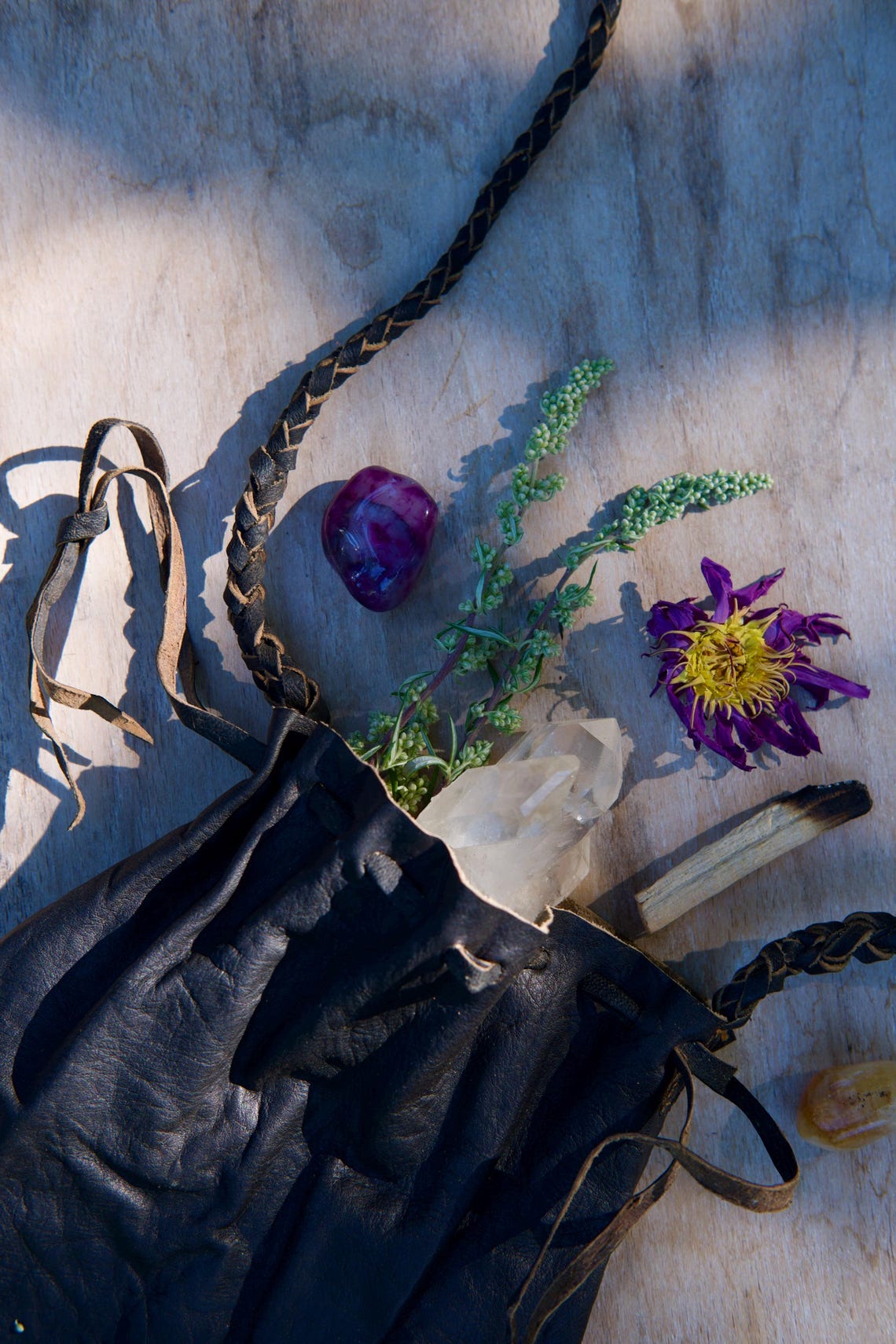 Medicine LEATHER Bag Magic Gathering Pouch Bushcraft Foraging Mushroom ...