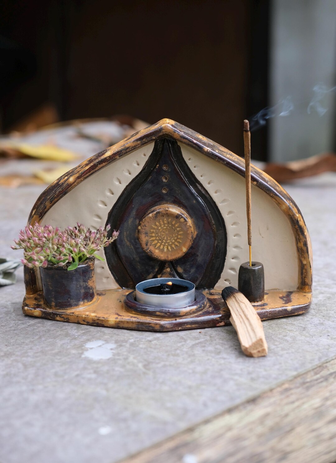 Clay Altar / Shrine / Temple Shelf Wall Ceramic Home Decor Snake ...