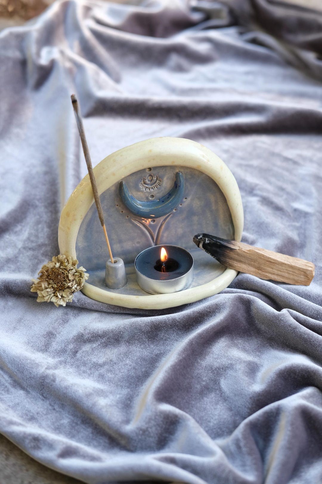 Home Clay Altar / Shrine / Temple Shelf Wall Ceramic Decor Moon Incense ...