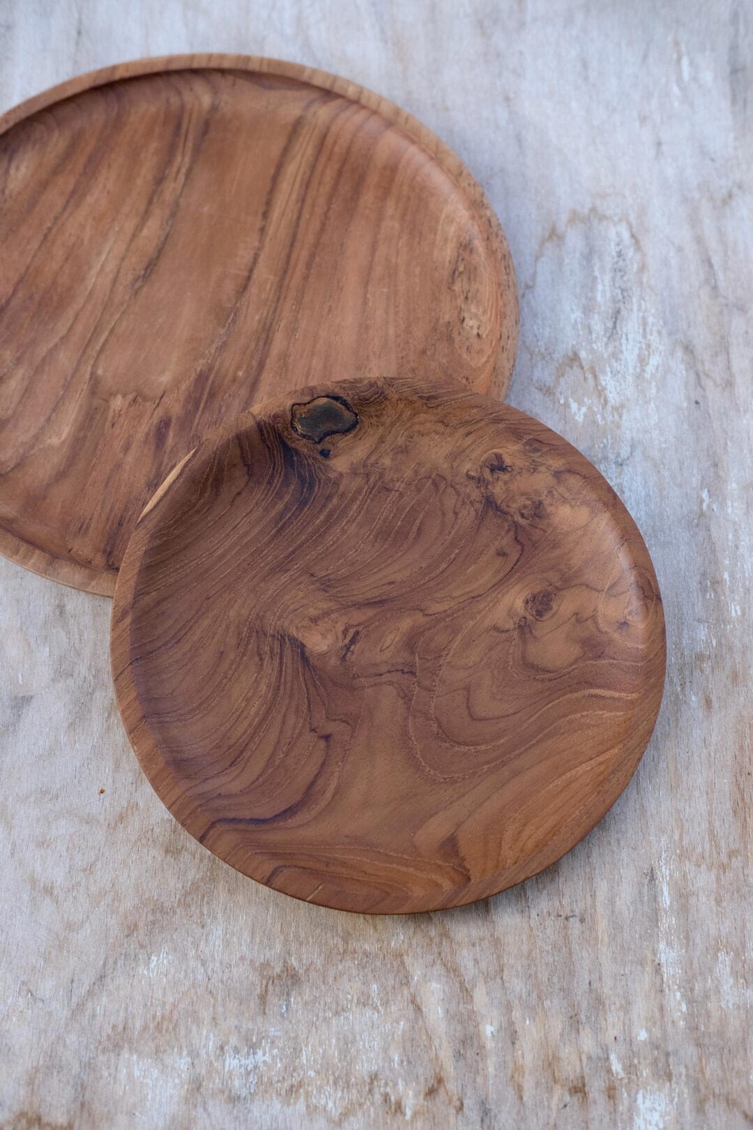 Wood Plate Bali Teak Handmade Wooden Tableware Dishware Kitchen Food ...