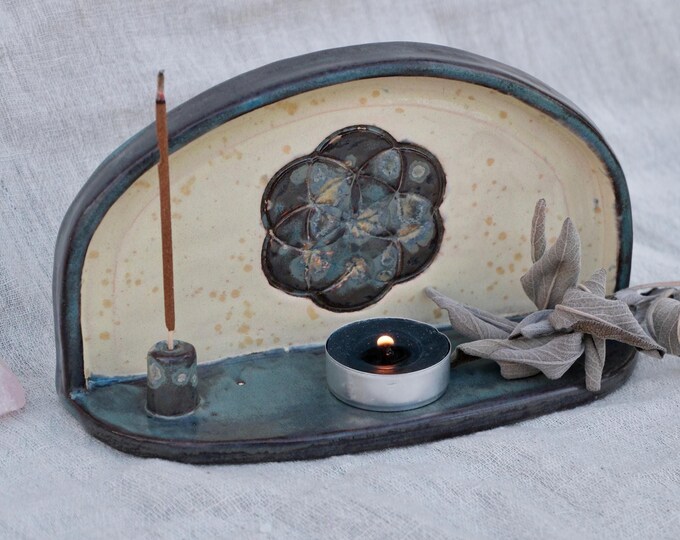 Home Clay Altar / Shrine / Temple Flower of Life Shelf Wall Ceramic ...