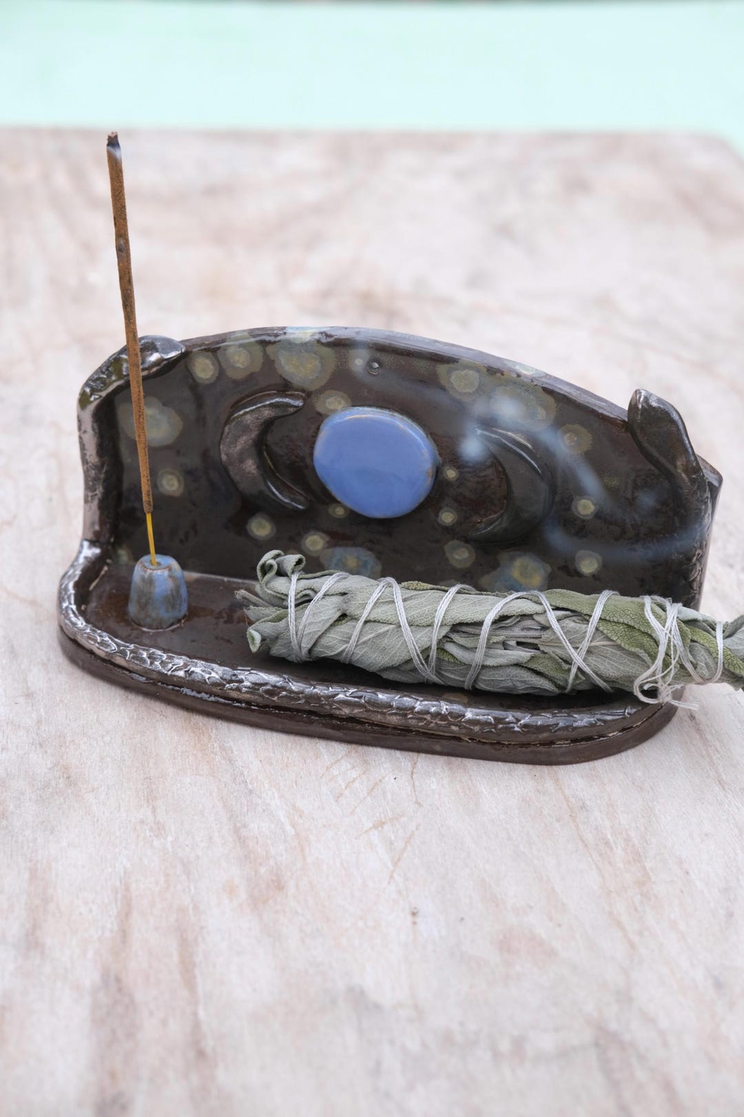 Home Clay Altar / Shrine / Temple Moon Shelf Wall Ceramic Decor Witch ...