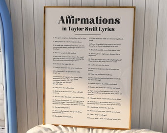 Life Lessons With Taylor Swift Lyrics Life Advice, Taylor Swift Wall Art, Affirmations, Swiftie ...