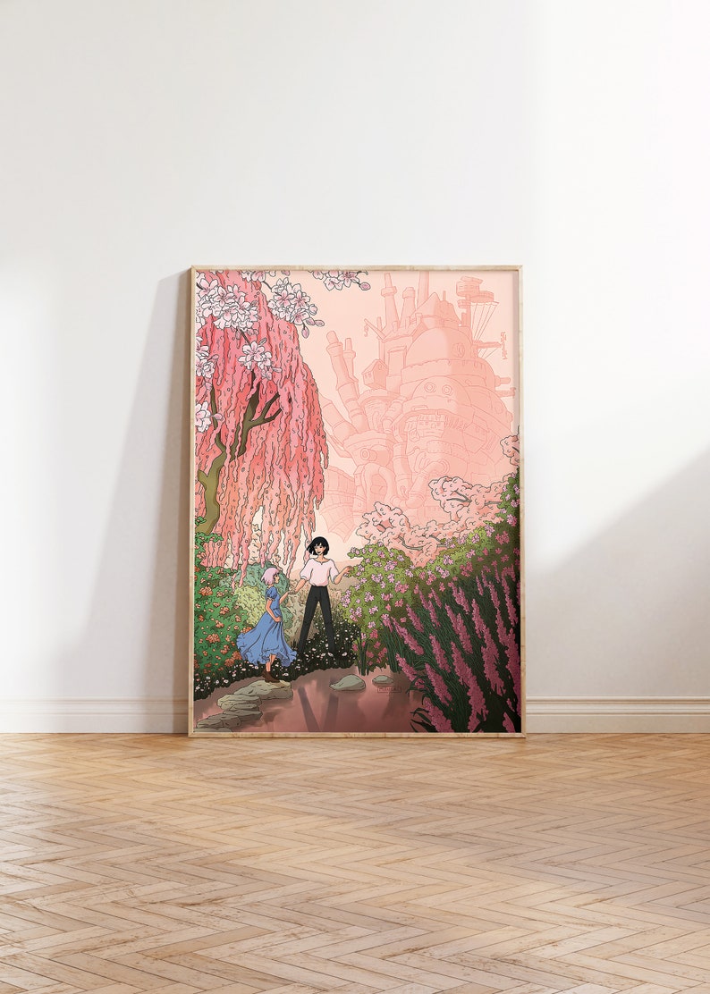 Howl's Moving Castle Poster, Sophie and Howl Art, Anime Gifts, Studio ...