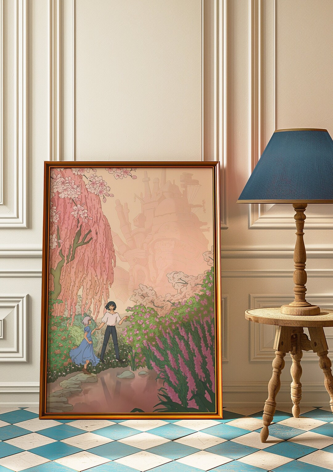 Howl's Moving Castle Poster, Sophie and Howl Art, Anime Gifts, Studio ...