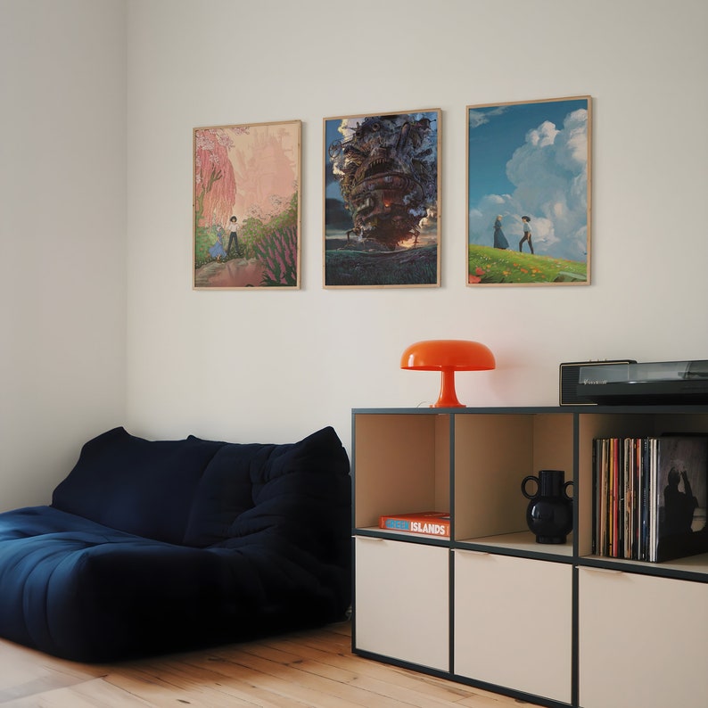Howl's Moving Castle Poster Set, Anime Wall Art, Ghibli Decor - Etsy