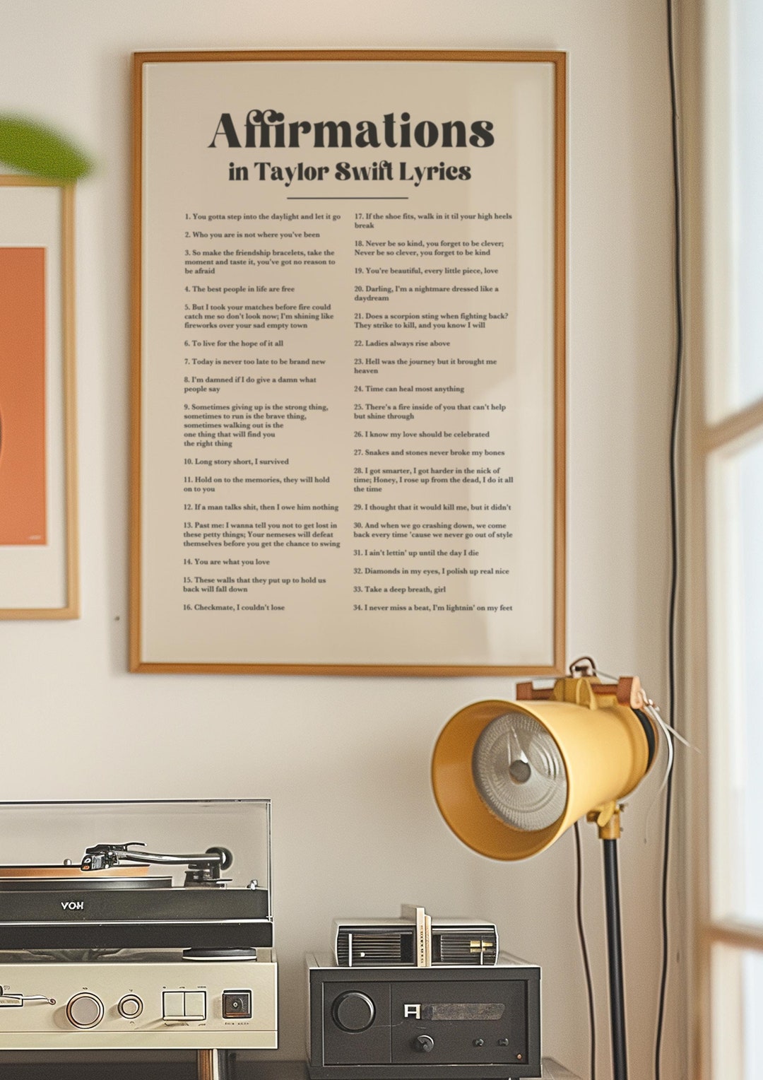 Taylor Swiftie Affirmations Print, Swiftie Lyric Poster, Taylor's ...