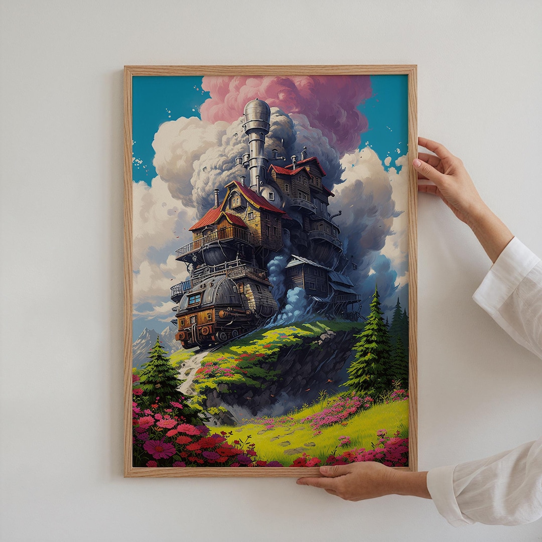 Howl's Moving Castle Art Print, Howl and Sophie Art, Anime Gifts ...
