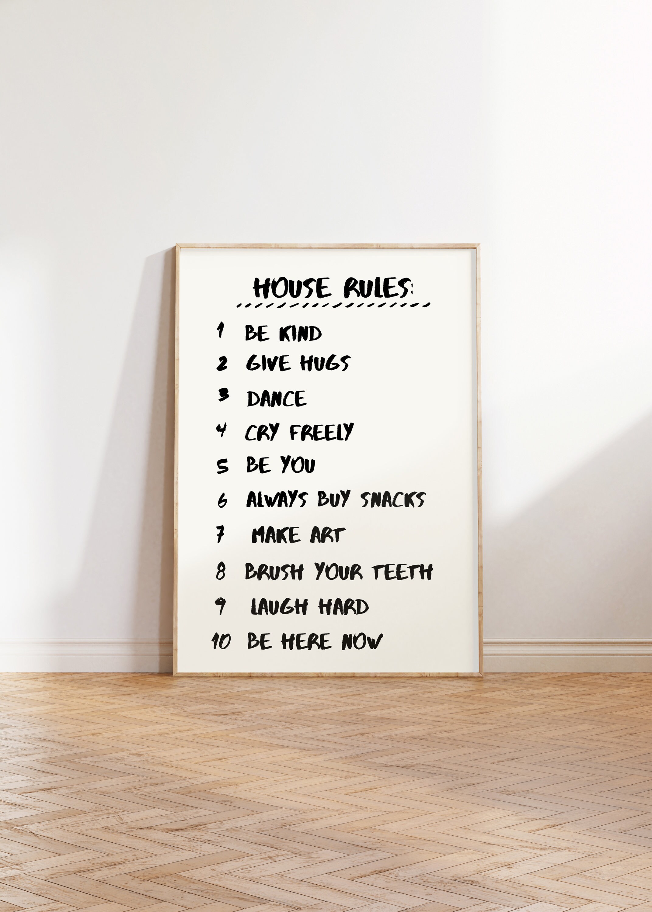 House Rules Print, Trendy Dorm Room Poster, Aesthetic Apartment Decor ...