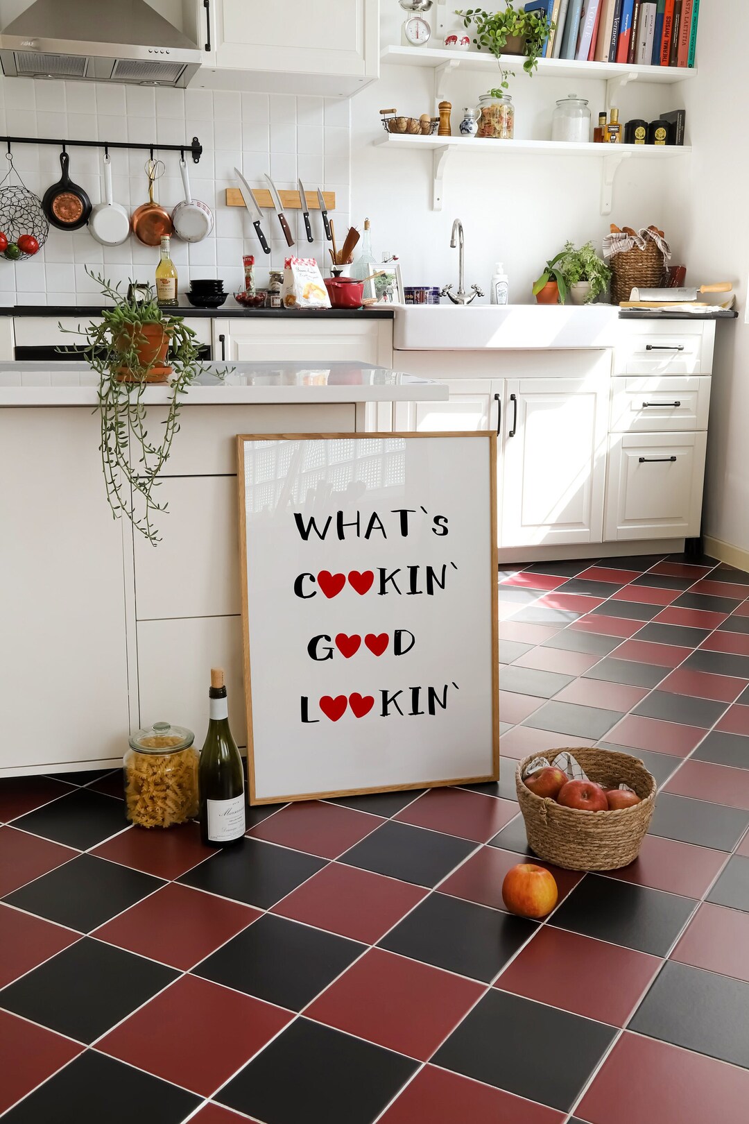 What's Cookin' Good Lookin', Aesthetic Kitchen Decor, Kitchen Printable ...