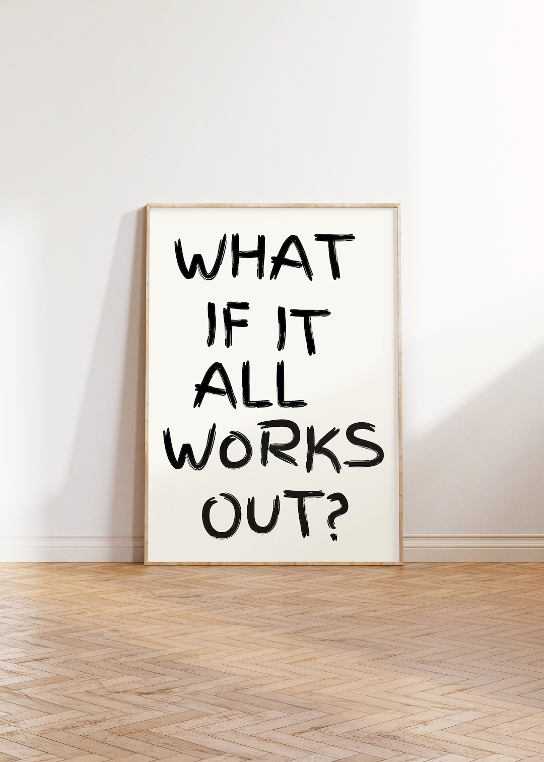 What If It All Works Out Poster, Trendy Wall Art, College Apartment ...