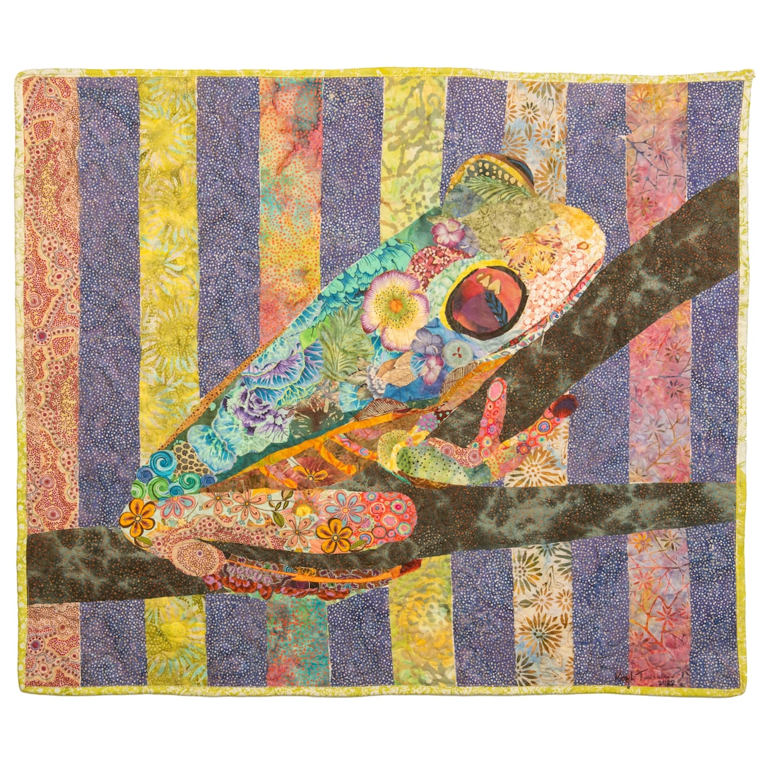 Tree Frog Quilt - Original Piece | Textile Art | Fabric and Thread Art ...