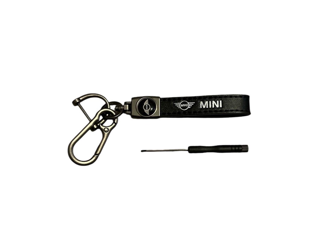 Mini Cooper Keychain Strap W/ Fob & Key Ring Black Key Chain NEW - Etsy